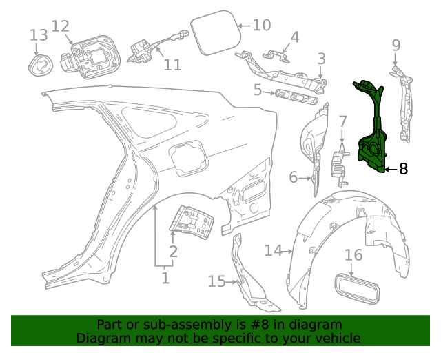 2021-2024 Toyota Mirai Trough 61067-62010 | Toyota Parts Center