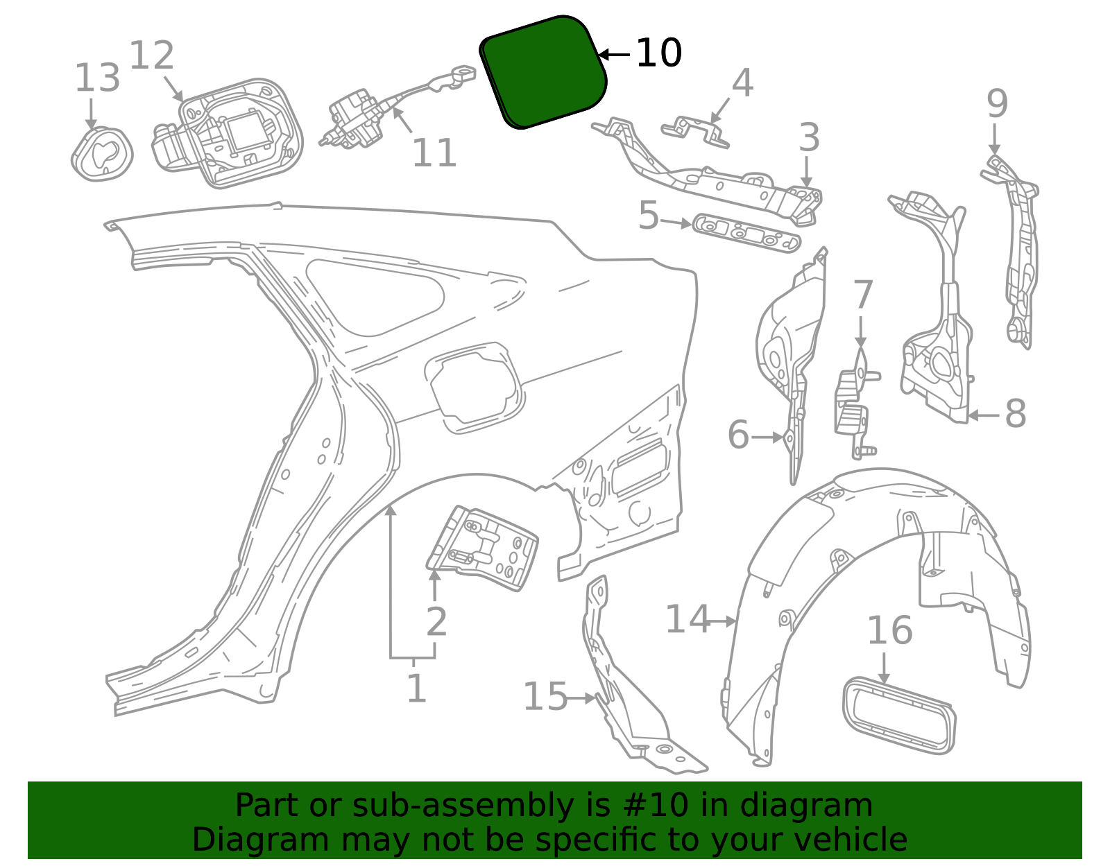 2021-2024 Toyota Mirai Fuel Door 77350-62030 | Toyota Parts Center