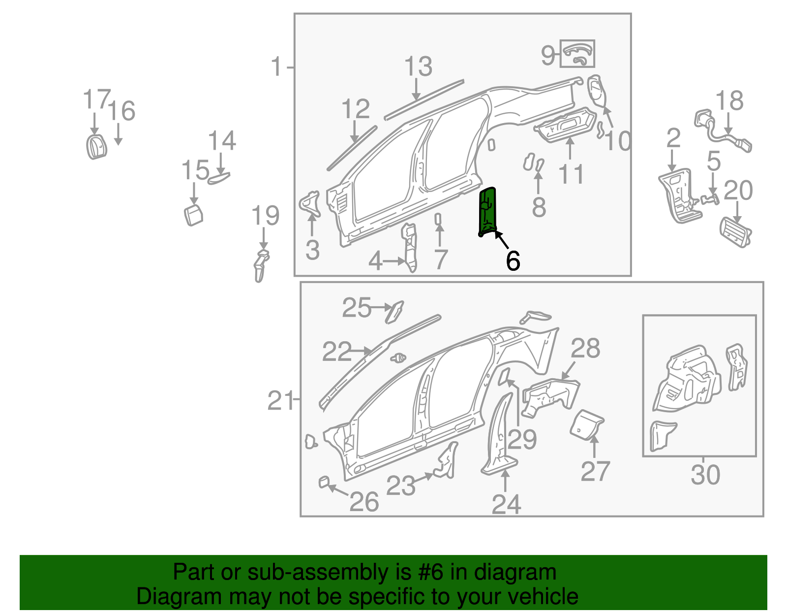 15815068 - Driver Side Center Pillar Outer Panel Reinforcement 2000 ...
