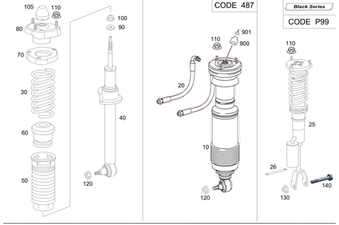 Spring Strut and Spring Strut Mounting Front for 2012 Mercedes-Benz ...