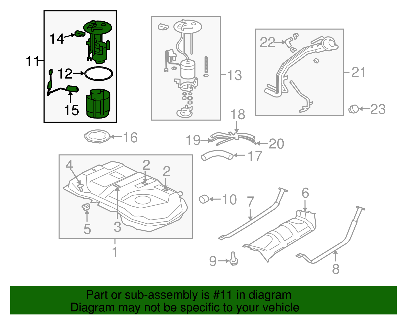 1760A494 - Fuel Pump Assembly 2014-2018 Mitsubishi Outlander ...