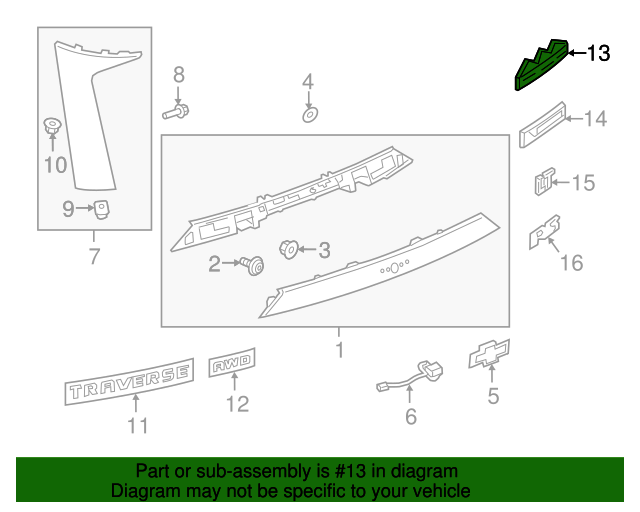 84682638 - Nameplate - 2018-2023 Chevrolet Traverse | Findlay Auto Parts