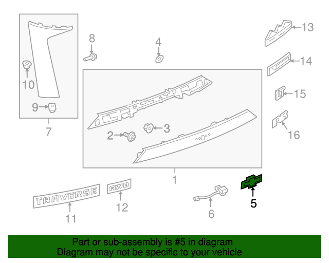 2018-2020 Chevrolet Traverse Emblem 84046098 | TascaParts.com