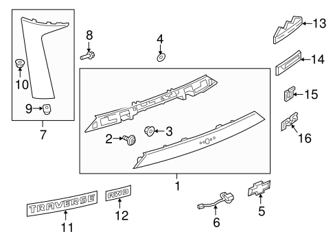 Exterior Trim - Lift Gate for 2020 Chevrolet Traverse | TascaParts.com