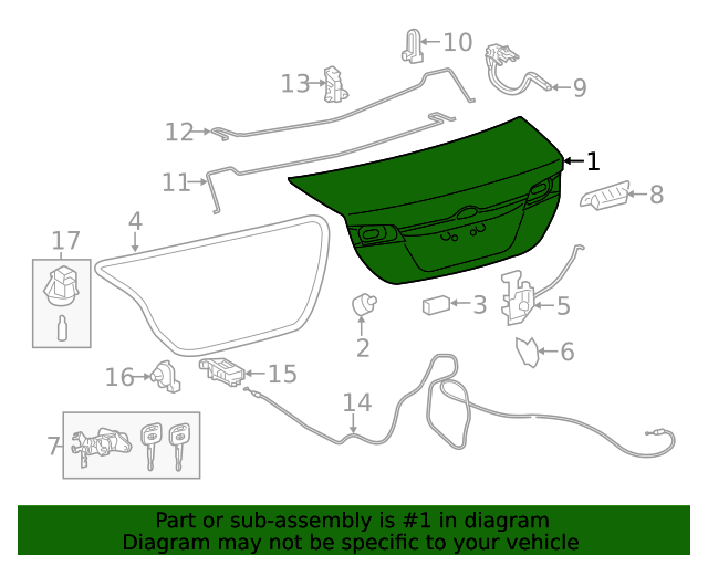 2012-2014 Toyota Camry Trunk Lid 64401-06630 | Toyota Parts Center