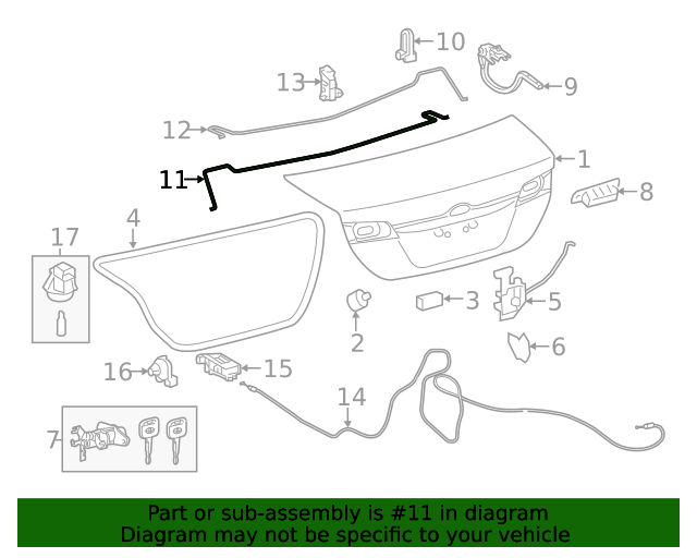 64531-06193 - Trunk Torque Rod - 2014 Toyota Camry | OEM Genuine Toyota ...