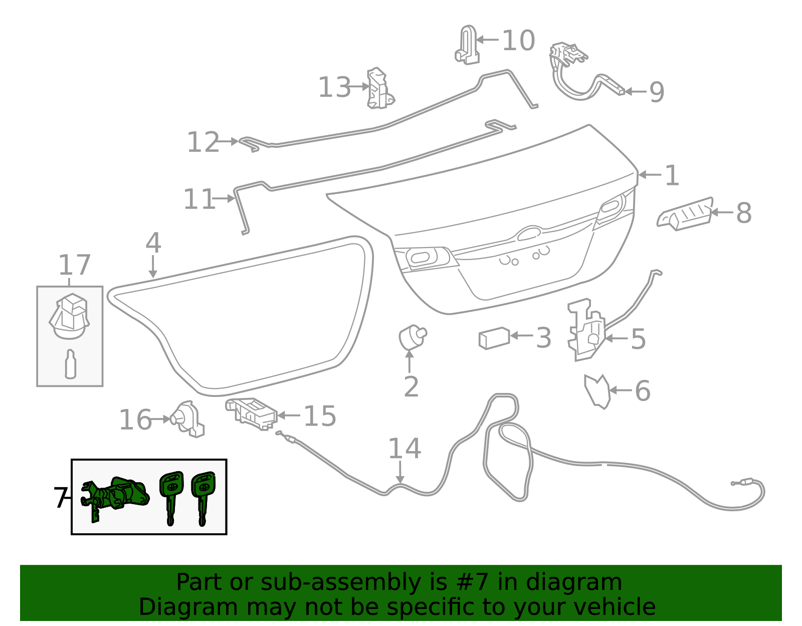 2012-2017 Toyota Camry Lock Cylinder 69055-06150 | Toyota Parts Center
