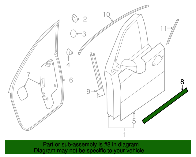 80839-3JA0B (808393ja0b) - 2013-2020 Infiniti Lower Weather-Strip ...
