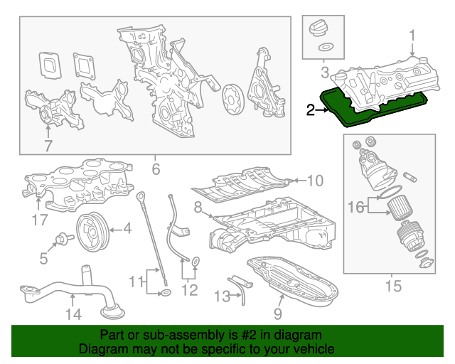 2016-2023 Lexus Valve Cover Gasket 11214-31070 | OEM Parts Online