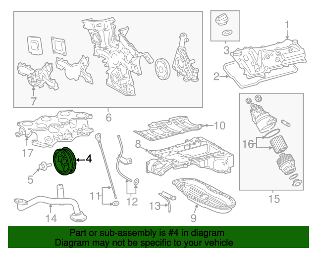 2016-2023 Lexus Crankshaft Pulley 13470-31060 | OEM Parts Online