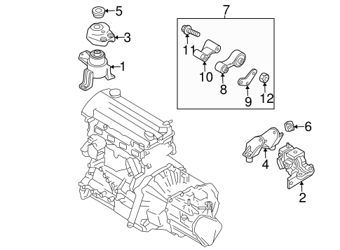 Engine & Trans Mounting for 2006 Mazda 6 | RealMazdaParts.com