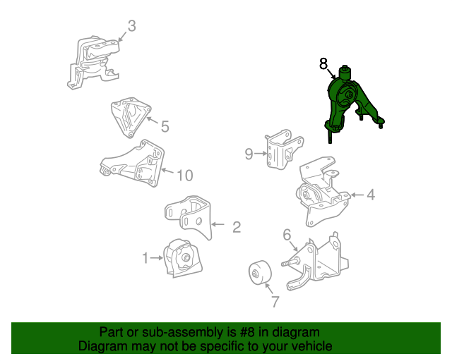 12371-0T040 - Engine Mount (Rear) - 2009-2013 Toyota | OEM Genuine ...