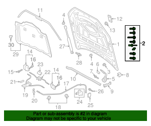 V04-017-001-F - Hood Mount Kit 2017-2024 Audi | Audi OEM Parts