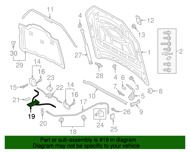 2017-2022 Audi Opener Cable 4M0-823-529-E | Audi USA Parts
