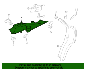 2017-2023 Jaguar F-Pace Quarter Pillar Trim T4A13734PVJ | JaguarParts.com