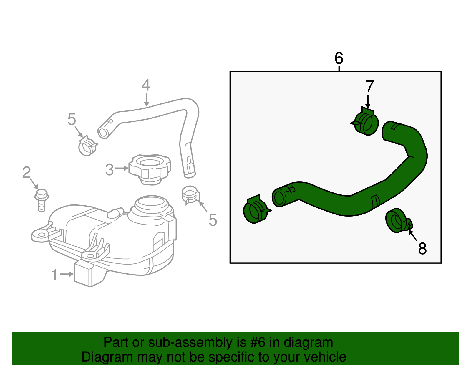 2016-2022 Chevrolet Spark Radiator Surge Tank Outlet Hose 42455617 ...