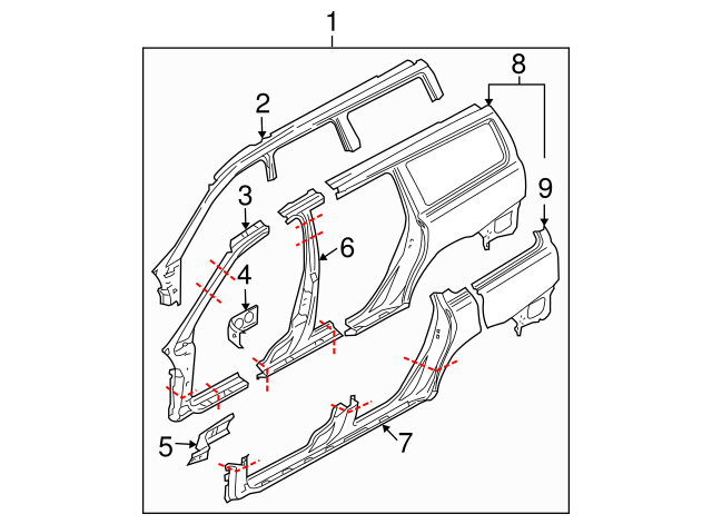 1999-2014 Volvo Hinge Pillar Upper Bracket 31214146 | TascaParts.com