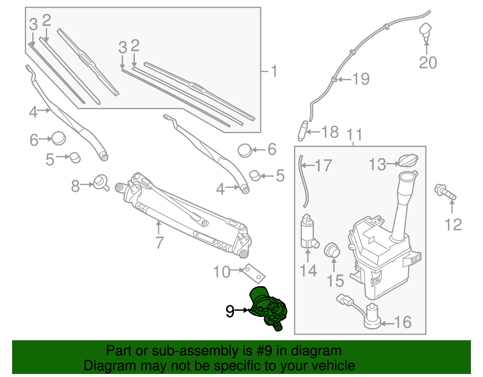 98110-D4000 - Wiper Motor 2016-2020 Kia Optima | Kia.Parts Store
