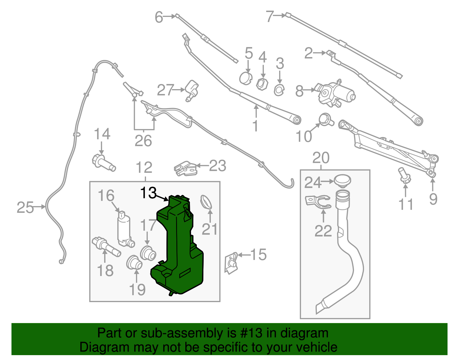 2015-2024 Ford Washer Fluid Reservoir CK4Z-17618-A | OEM Parts Online
