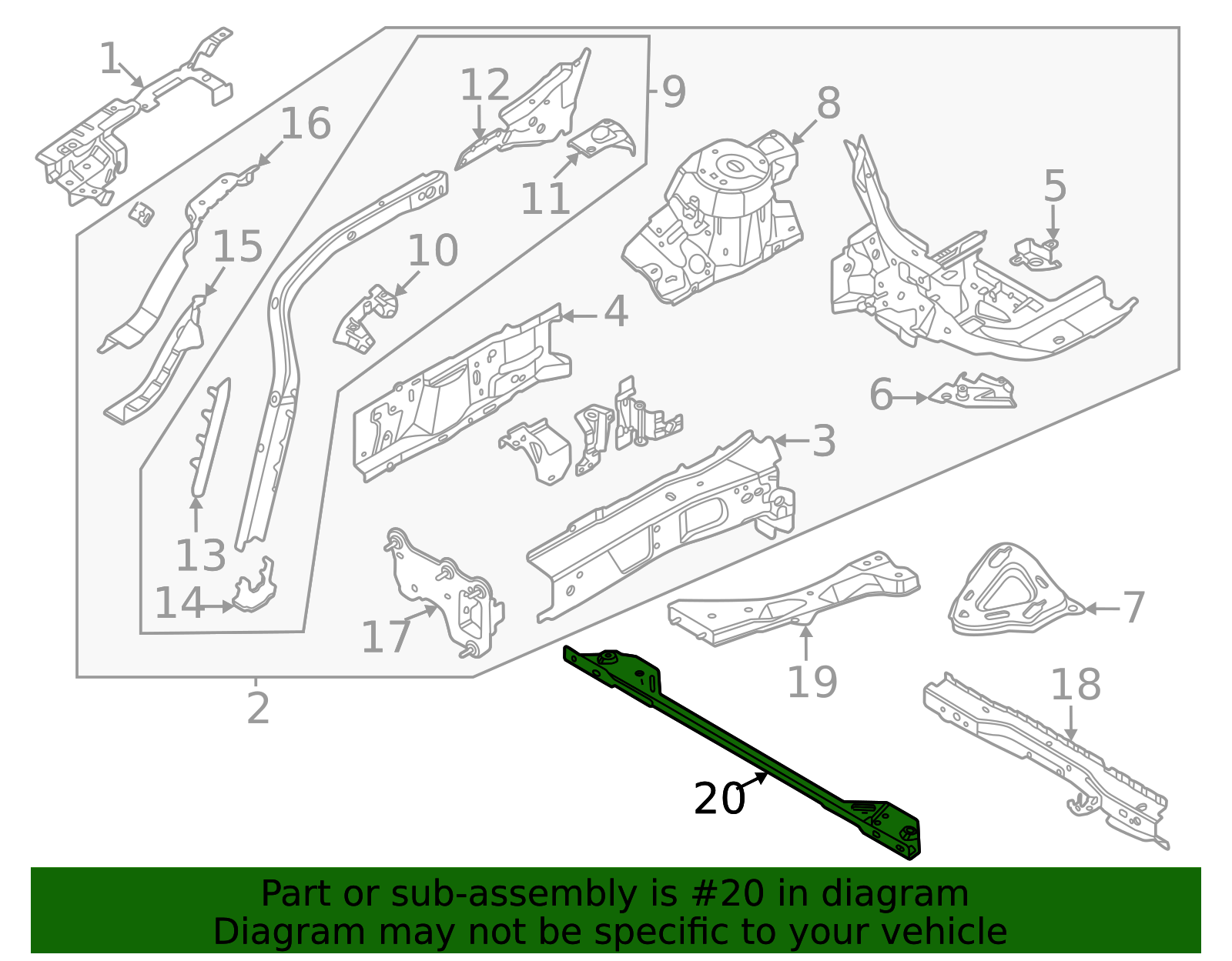 Cross Member Assembly Front Lower LX6Z-7810812-D | Ford OEM Parts Online