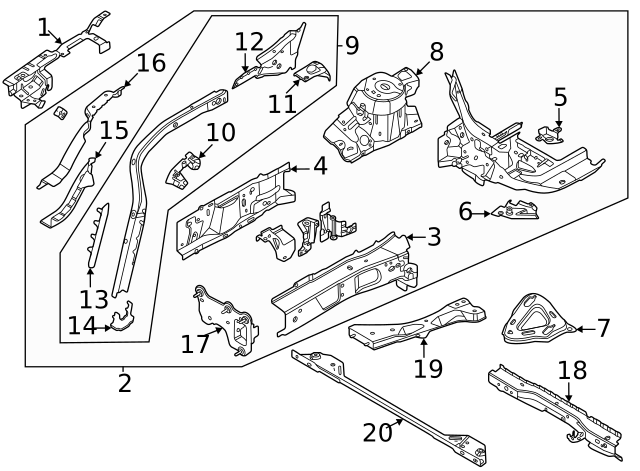 2021 Ford Bronco Sport Upper Rail Mount Bracket JX6Z-14A254-F ...