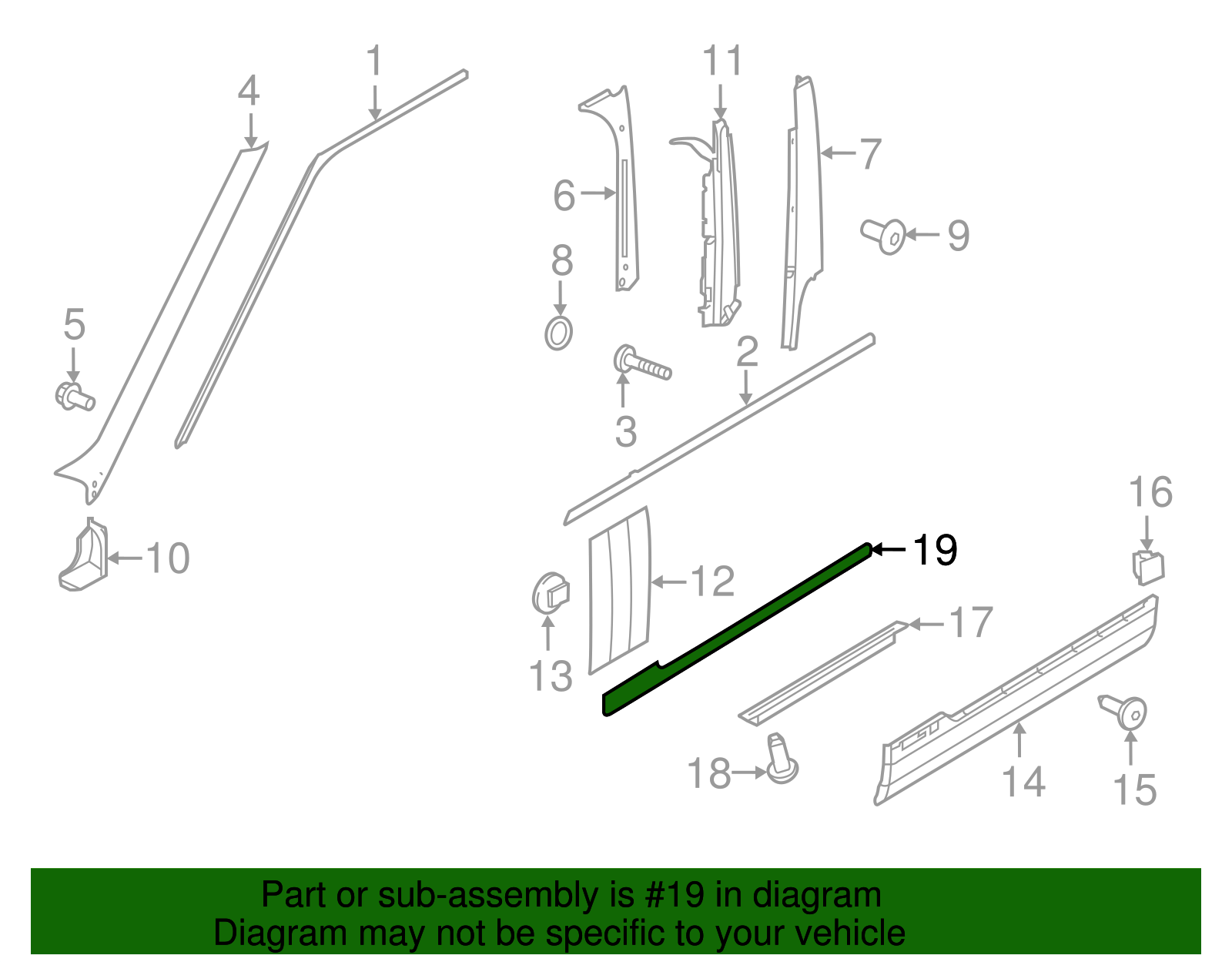 2013-2022 Land Rover Range Rover Side Molding LR105108 | OEM Parts Online