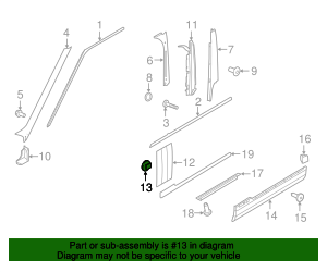 LR032984 - Wheel Opening Molding Retainer Clip - 2012-2020 Land-Rover ...