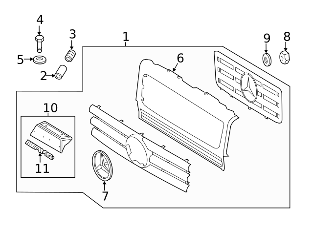 2013-2018 Mercedes-Benz Grille Emblem 463-817-02-00 | AutoNationParts.com
