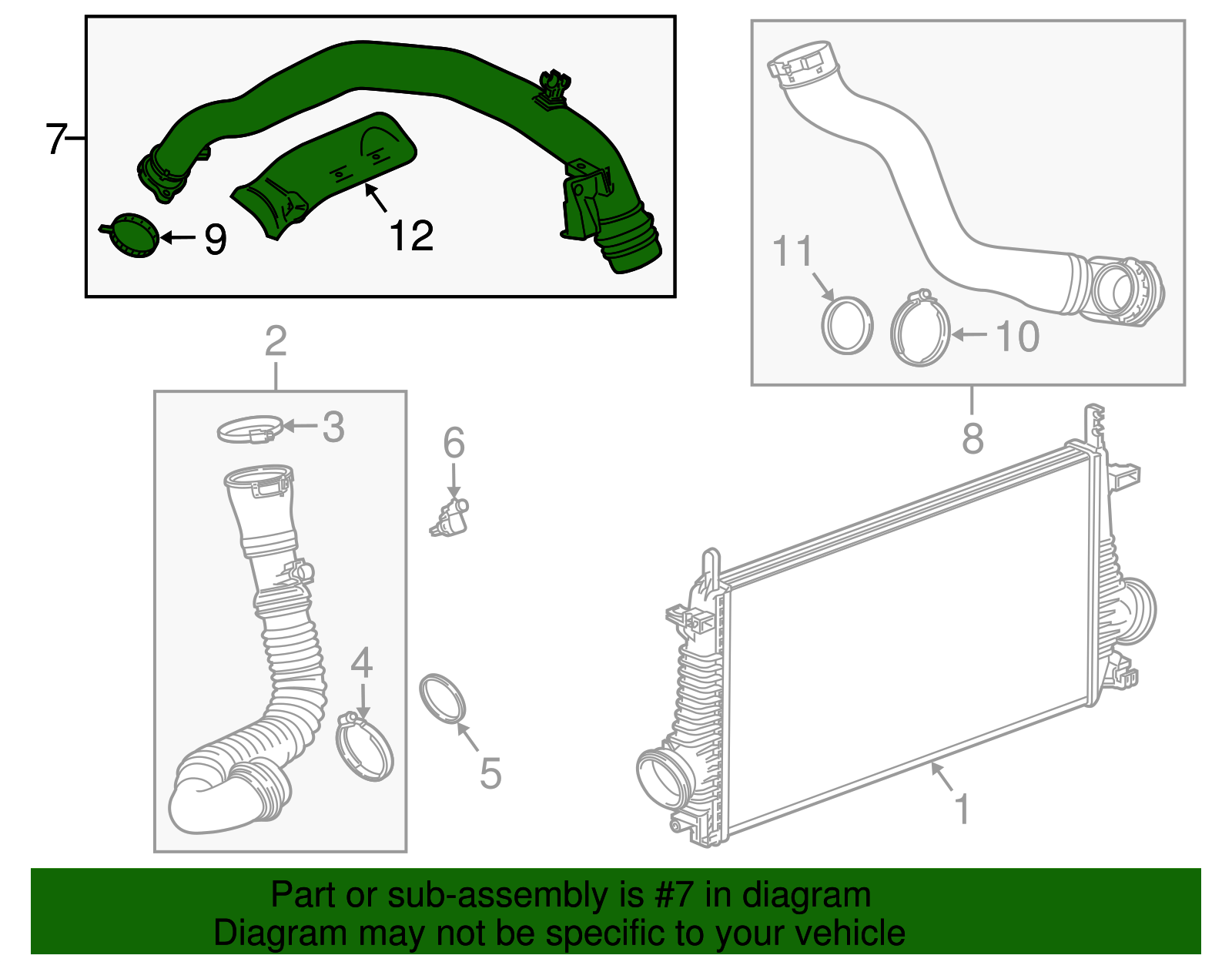 2011-2013 Buick Regal Intercooler Inlet Air Tube 13334019 GM ...