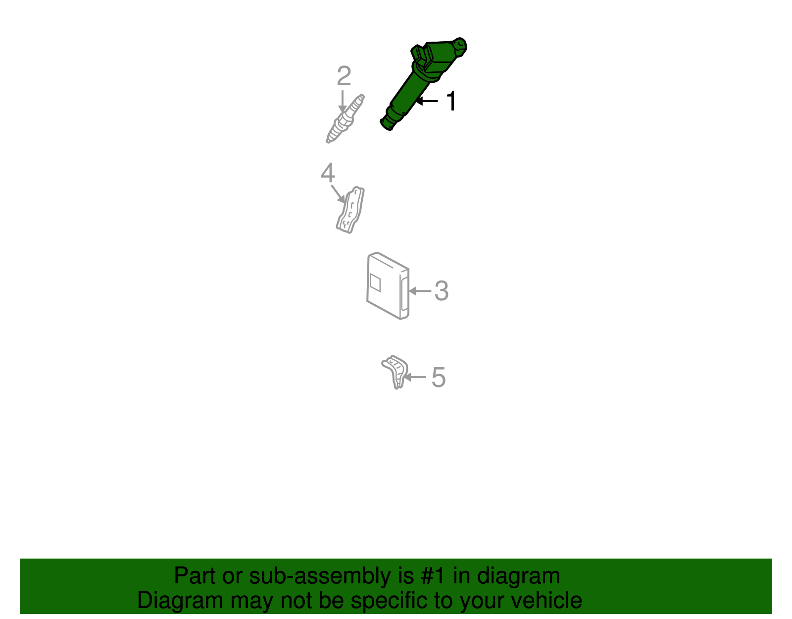 Genuine Toyota Direct Ignition Coil part# 90919-02266 for 2001-2015 ...