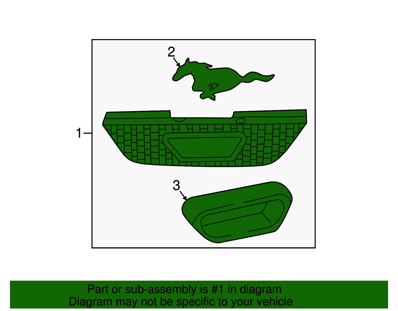 XR3Z-8200-AA - Grille Assembly 1999-2004 Ford Mustang | Big 3 Auto Parts