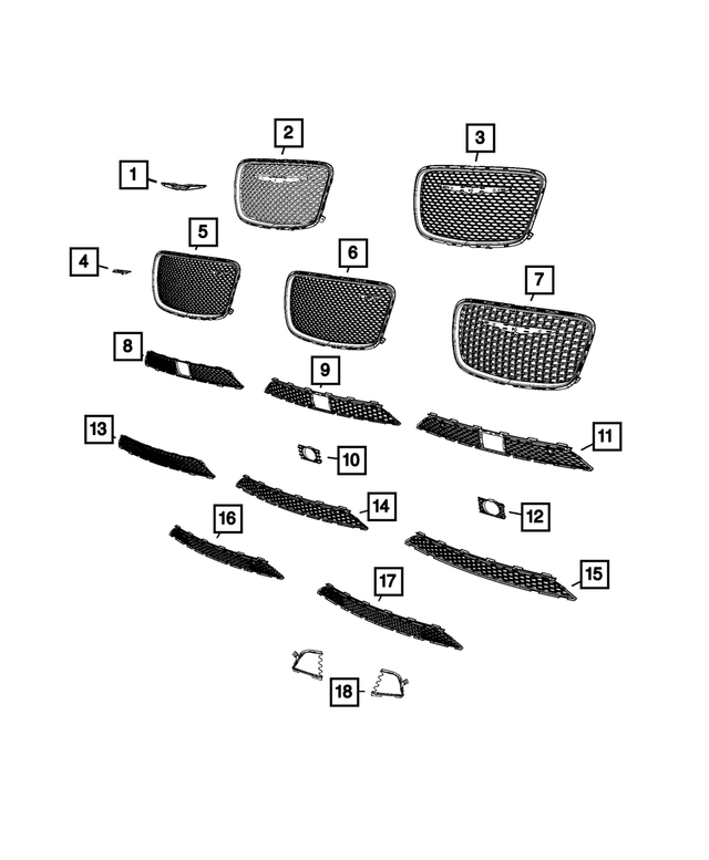2023 Chrysler 300 Radiator Grille 5RX04DX8AF | Mopar eStore