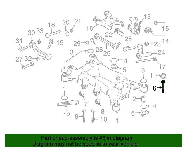 33326760344 - 2000-2010 BMW Suspension Cross-Member Bolt (33-32-6-760 ...