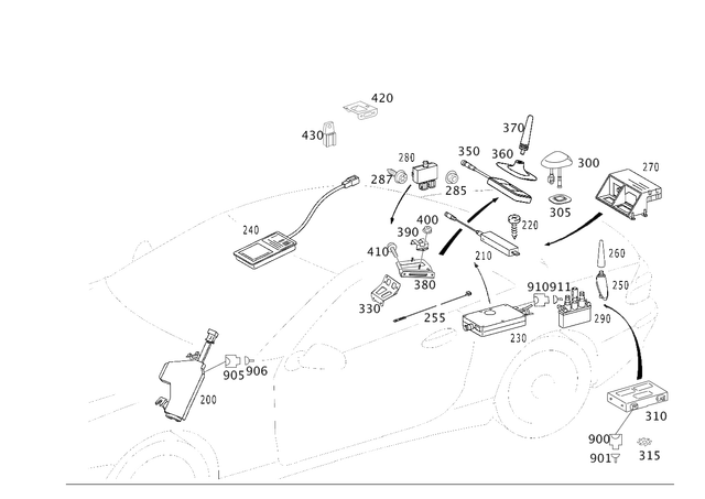 1994-2012 Mercedes-Benz Wiring Harness 230-540-95-07 | MB Online Parts