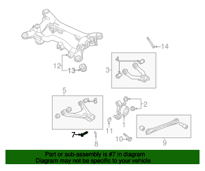 1999-2006 Volkswagen Lower Control Arm Adjust Bolt WHT-001-661 | OEM ...