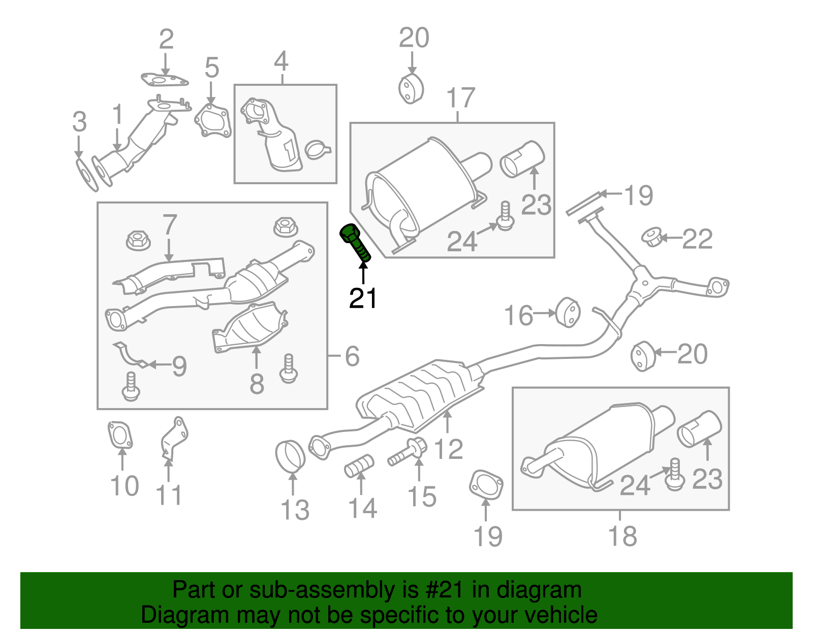 010510307 - Muffler & Pipe Bolt 2005-2018 Subaru | Subaru Direct Wholesale