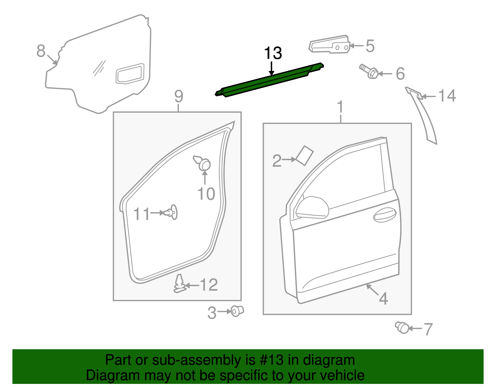 Genuine Toyota Door Window Belt Weatherstrip (Right, Front) part# 68160 ...