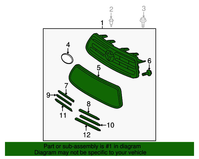 53101-0E090 - Grille Assembly - 2008-2010 Toyota Highlander | OEM ...