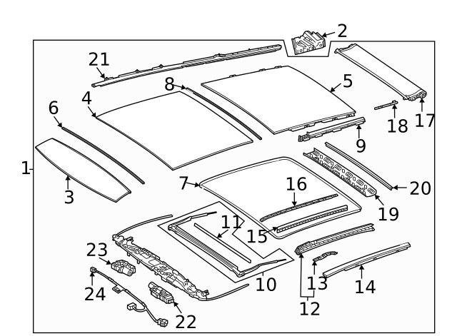 167-780-20-00 - Sliding Sunroof Panel 2016-2024 Mercedes-Benz | MB ...