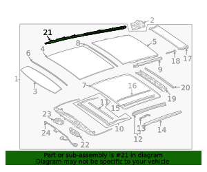 167-780-24-00 - Sunroof Guide Rail 2020-2023 Mercedes-Benz ...