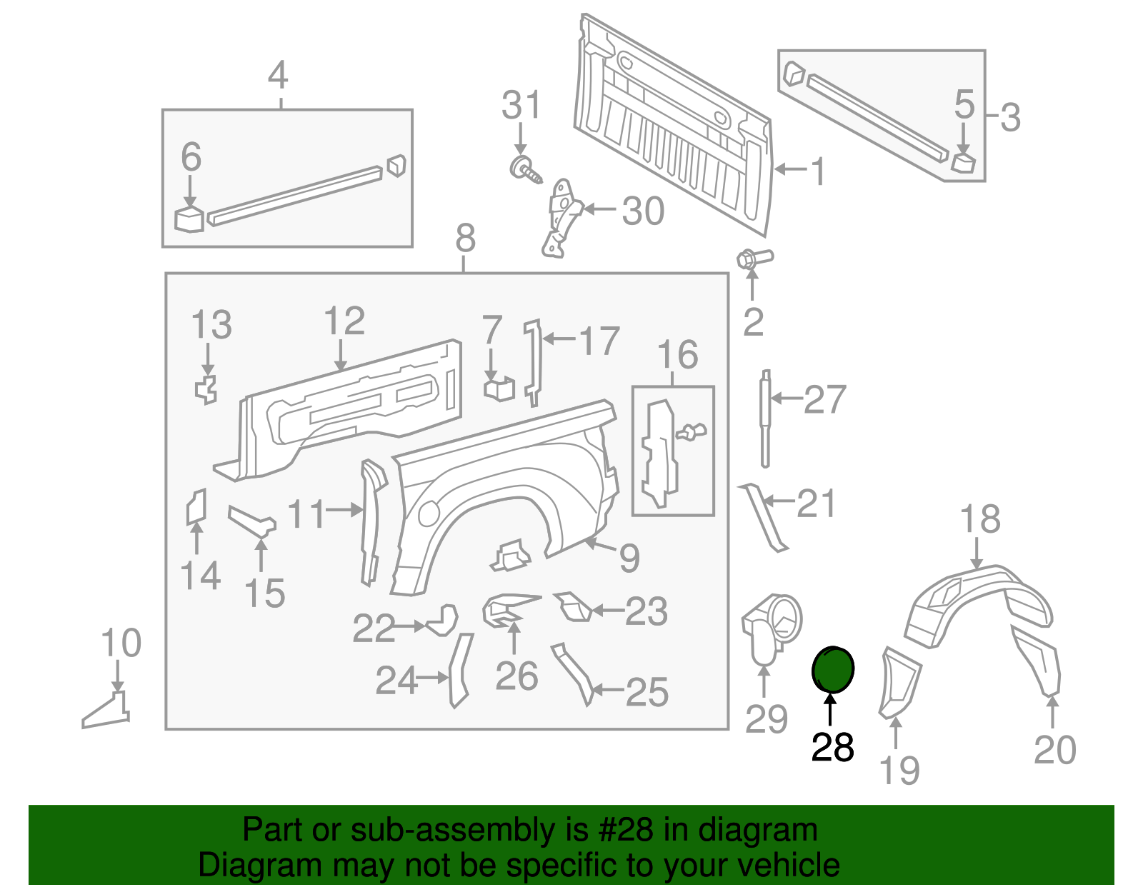 2007-2013 Toyota Tundra Fuel Filler Door 77351-0C070 | OEM Parts Online
