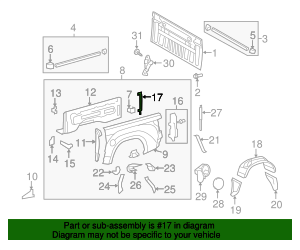 65507-0C010 - Truck Bed Panel Reinforcement 2007-2013 Toyota Tundra ...