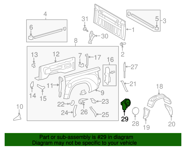 77305-0C050 - Fuel Filler Housing - 2007-2013 Toyota Tundra | OEM ...