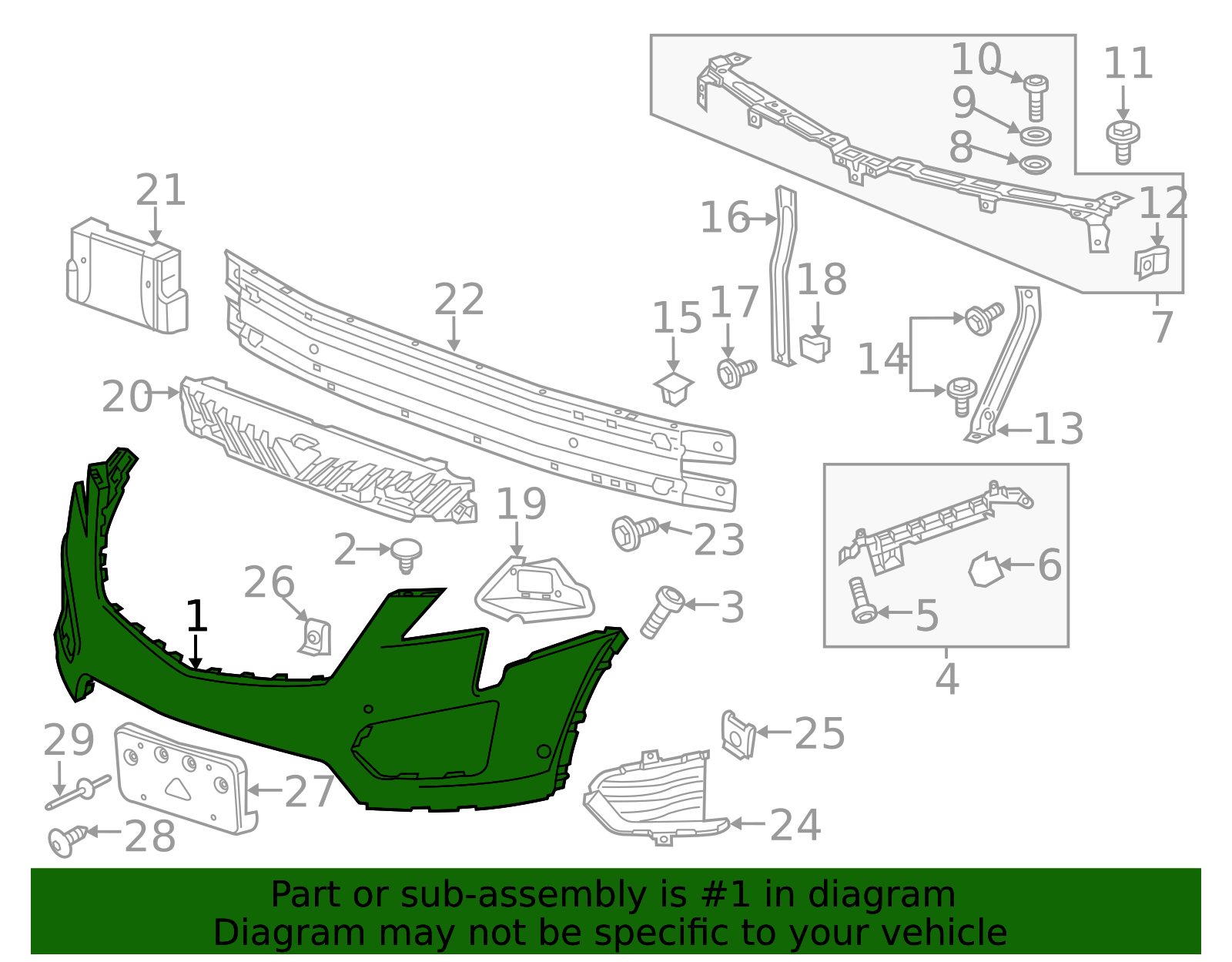 2020-2025 Cadillac XT5 Primed Front Bumper Upper Fascia 84769849 GM ...
