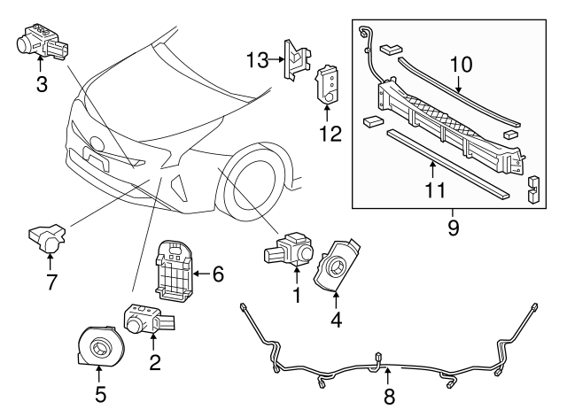 89348-47040-B0 - Park Sensor Retainer - 2016-2022 Toyota | OEM Genuine ...