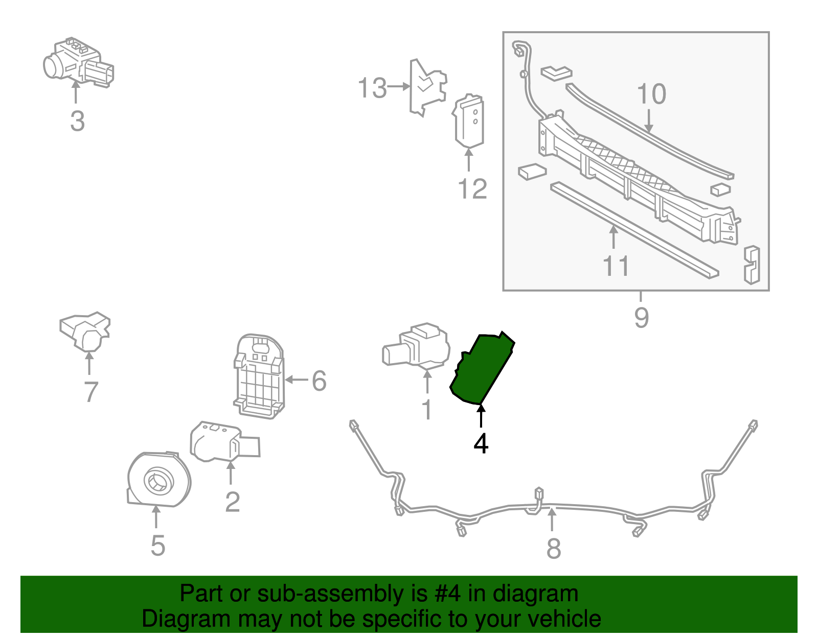 89348-47040-A1 - 2016-2020 Toyota - Park Sensor Retainer | Toyota Parts ...