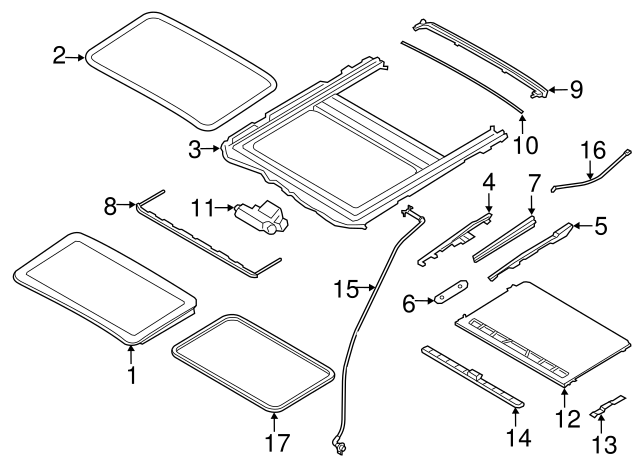 54107313920 - 2014-2021 BMW Drip Rail Seal Strip (54-10-7-313-920 ...