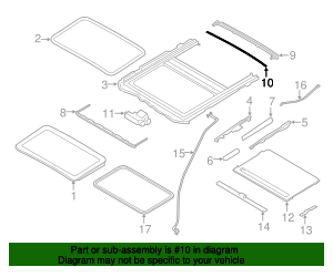 54107313920 - 2014-2021 BMW Drip Rail Seal Strip (54-10-7-313-920 ...