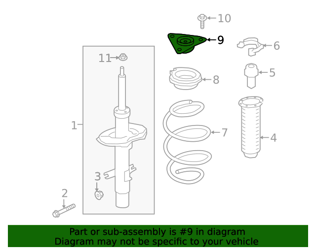 2019-2021 Nissan Altima Strut Mount 54320-6CA0A | NewAutoParts.com