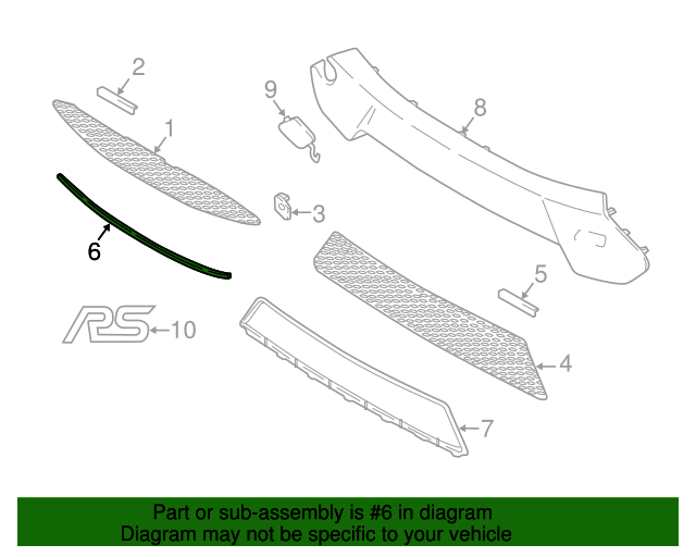 2016-2018 Ford Focus Grille Surround G1EZ-17K946-A | AutoNationParts.com